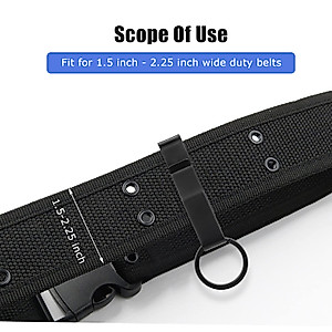 Duty Belt Key Holder, 2 Pack Belt Key Clip, Stainless Steel Stealth Belt Loop Key Ring Holder with 4 Keyrings UIInosoo for Police Handcuff and Fire Agencies Fits Max 2.25 Inch Belt