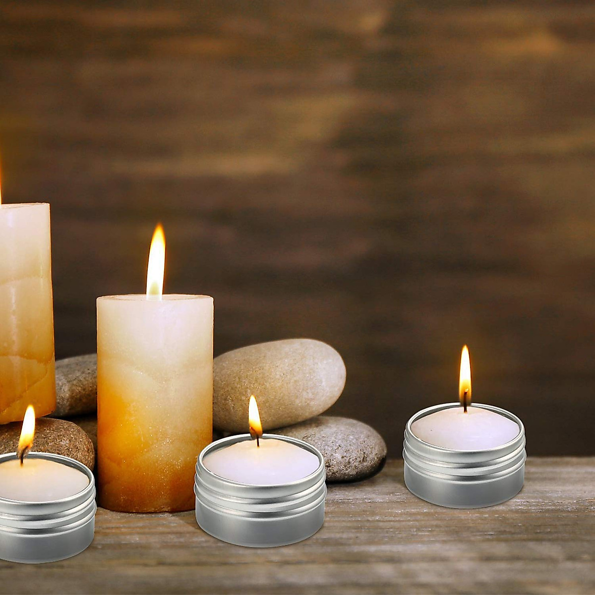 Goiio 20 Pcs 0.5 Ounce Aluminum Tin Jar 15 ML Refillable Container, with Screw Lid, Silver