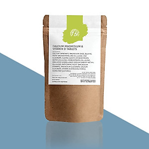 Fitness Health Calcium Magnesium & Vitamin D Tablets - Calcium and Vitamin D Tablets - Vegan Vitamins Supplement - Non-GMO and Gluten Free