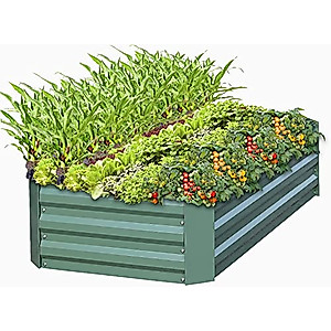 Aoodor Raised Garden Bed 4' x 4' x 1' Patio Ourdoor Yard
