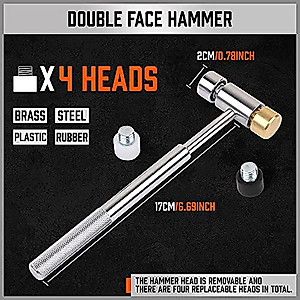 HORUSDY 22-Pieces Punch Set Punch Made of Solid Material, Including Steel Punch and Hammer with Steel for Maintenance