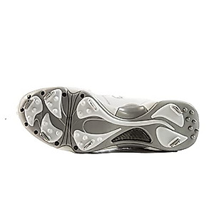 Ringor - Woman's Flite Metal Spike Softball Cleats with Pitching Toe (10.5 - White and Silver)