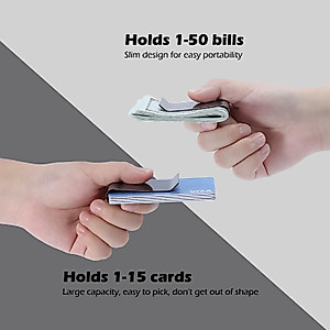 Travelambo Carbon Fiber Money Clip Front Pocket Wallet Minimalist Wallet Slim Wallet Credit Business Card Holder (CB black)