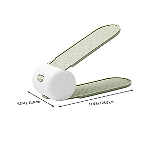 SOLUSTRE 4pcs Organizer Non-Skid Shoe Organization Rack Professional Storage Home Units Holder Adjustable Stacker Use Space Shelf for Clo Shoes Fresh Deck Two- Double Saver Non-Slip