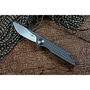 twosun TWOSUN Pocket Knife M390 Blade Flipper TC4 Titanium Handle TS308