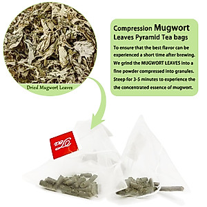TZTZBOM Mugwort Tea 20 Teabags, Caffeine Free, Natural Dried Mugwort Herb Tea