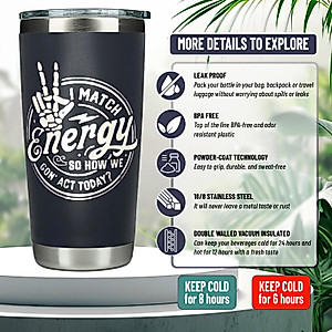 Funny 20oz Travel Coffee Mug -Insulated Stainless Steel Tumbler with Slider Lid, BPA-Free, Dishwasher Safe, Fits Car Cup Holders-Witty Sarcastic Engraved Gift for Women, Men, Coworker Gifts- Black