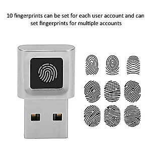 GOWENIC USB Fingerprint Reader, Portable Security Key Biometric Fingerprint Scanner USB Fingerprint Key Reader for Windows 10 11 32/64 Bits, 360 Degrees Touch