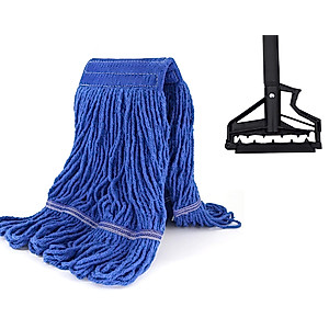 Loop End Commercial String Mop Head, String Cotton mop Heads, 6 Inch Headband, Mop Head Replacement for Home, Highly Absorbent, Industrial and Commercial Use