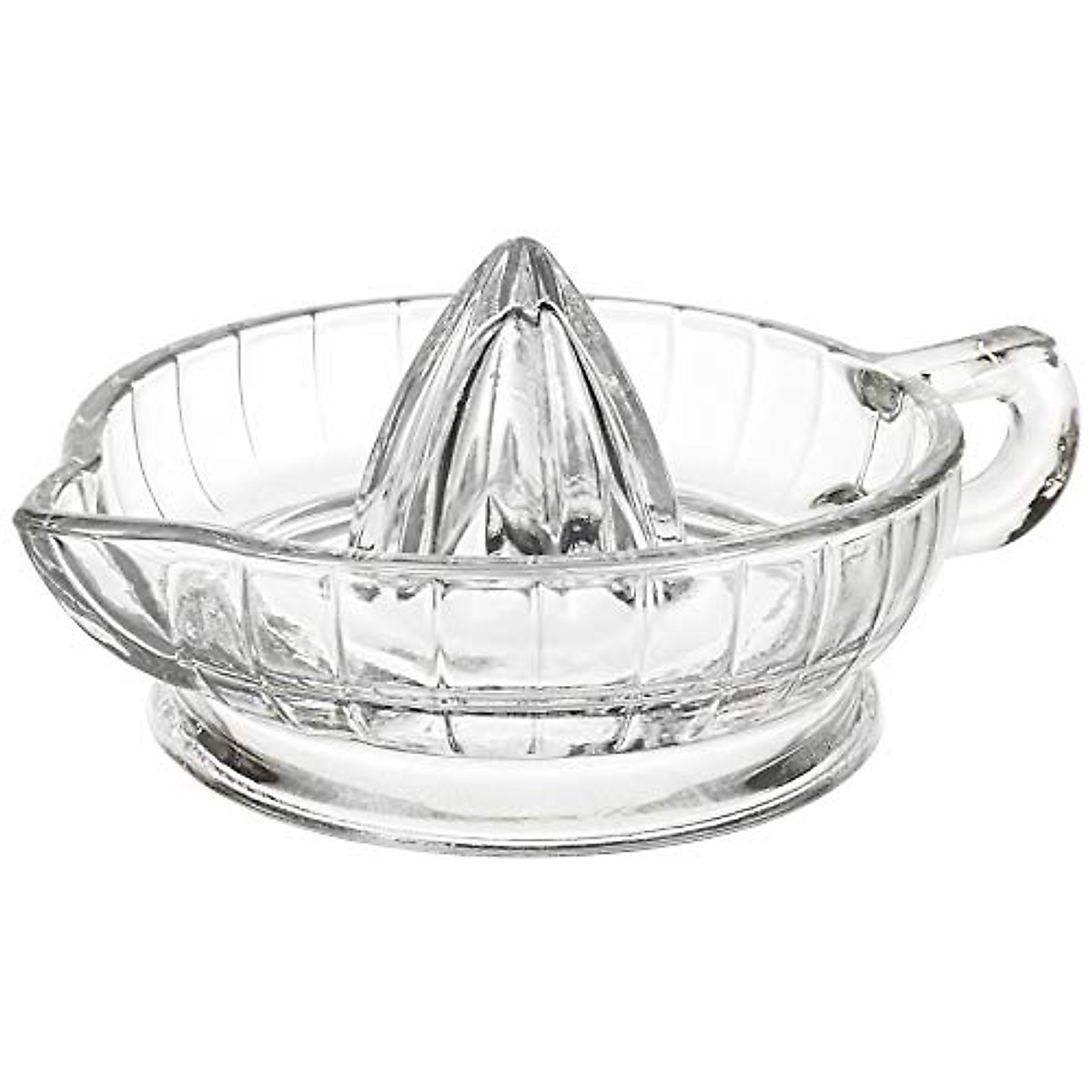 HIC Citrus Juicer Reamer with Handle and Pour Spout, Heavyweight Glass