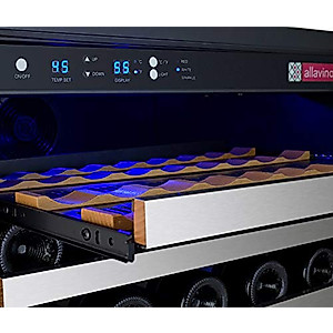 Allavino 24" Wide FlexCount II Tru-Vino 56 Bottle Single Zone Stainless Steel Right Hinge Wine Refrigerator