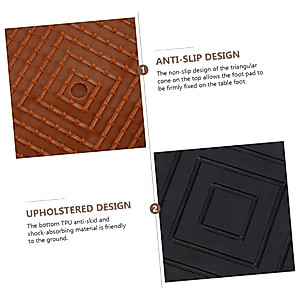 OSALADI 4pcs Booster Pad Plastic Floor Protector Washing Machine Pedestal Leg Protectors for Chairs Wood Bed Lifters Table Feet Covers Furniture Riser Block Brown Cabinet Feet Pad Sofa