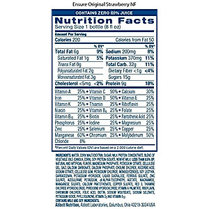 Ensure Original Nutrition Shake, Strawberry, 8 Ounces, 12 Count