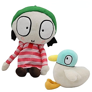 ITPZ The Little Girl and Good Duck Plush Toy,Sarah and Duck Pillow for Kids’Room Decor,Gift for Animation Fans and Kids Birthday