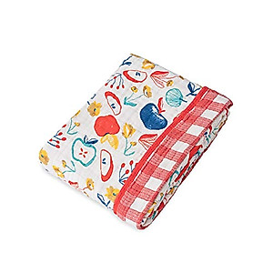 Red Rover Kids Cotton Muslin Quilt – 44” x 44”- 100% Cotton – Machine Washable – Softer with Every Wash – Playful Designs - Lightweight, Breathable Layers – Unisex (Apple Slice)