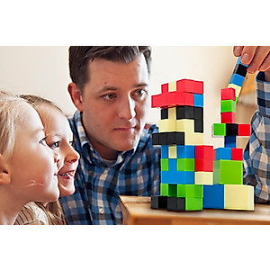 Teentumn Magnet Blocks 77 Pieces Set for Toddler Boys Girls, Preschool Educational Construction Kit, Sensory Montessori Toys Kids BlocksMagnetic Cube Building Toys