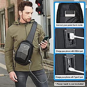 FENRUIEN 15.6-Inch Anti-Theft Backpack, Hard Shell Sling bag