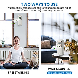 SVAVO Automatic LCD Fragrance Dispenser - Wall Mount/Free Standing ABS Auto Air Freshener Dispenser Programmable Aerosol Spray Perfume Dispenser for Bathroom, Hotel, Office, Commercial Place, Grey
