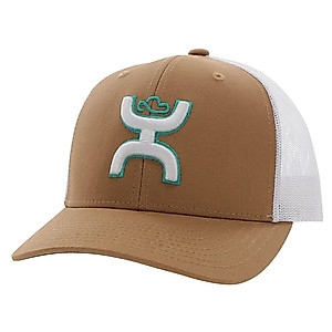 HOOEY Sterling 6-Panel Adjustable Trucker w/Logo (Tan/White)
