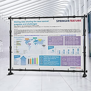 8'x8' Heavy Duty Backdrop Banner Stand,with Thicker Professional Large Telescopic Connecting Pipe,Fit Trade Show and Display Booth Exhibitor Background,with Carrying Bag（Black)