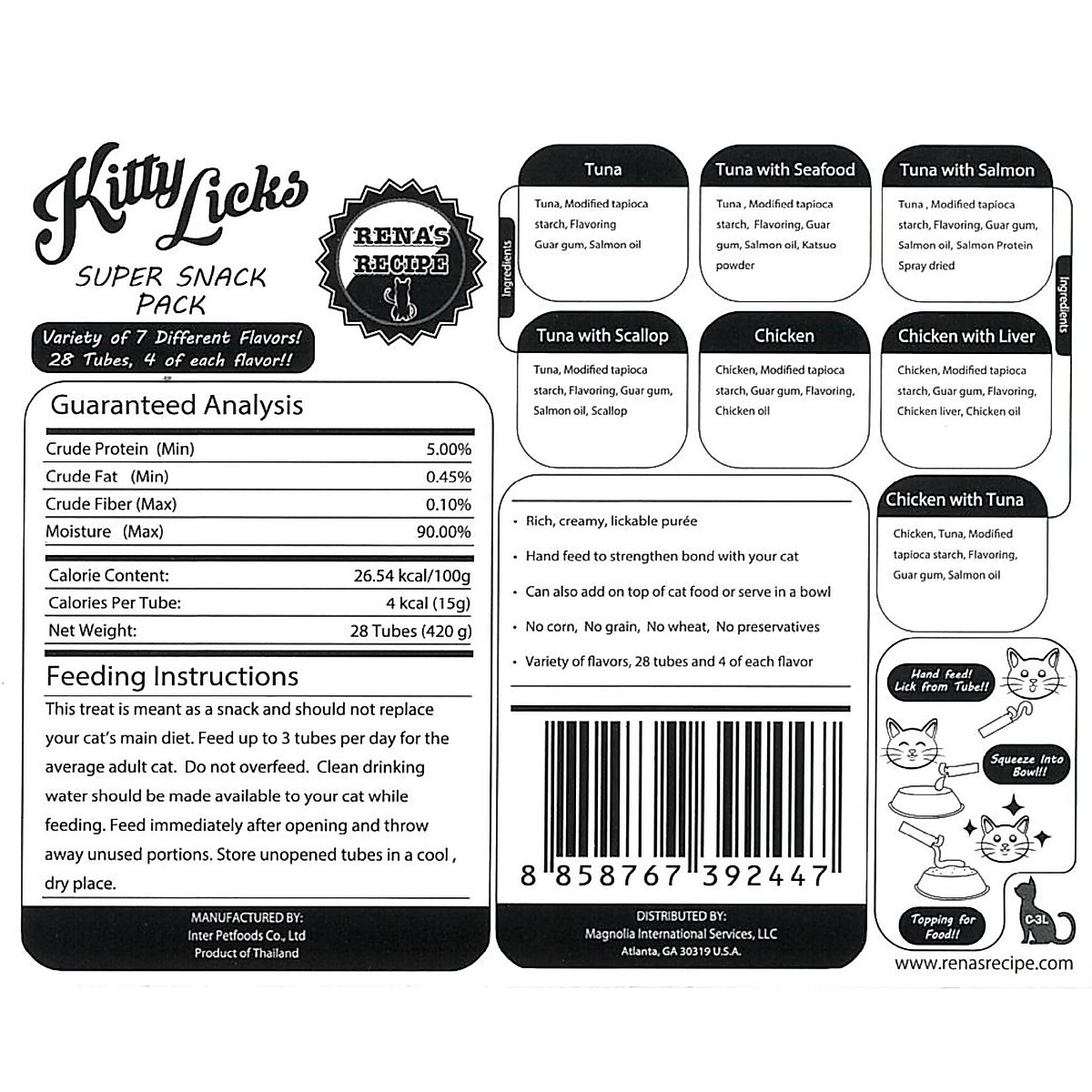 Kitty Licks Chicken and Tuna Varieties (28 tubes)