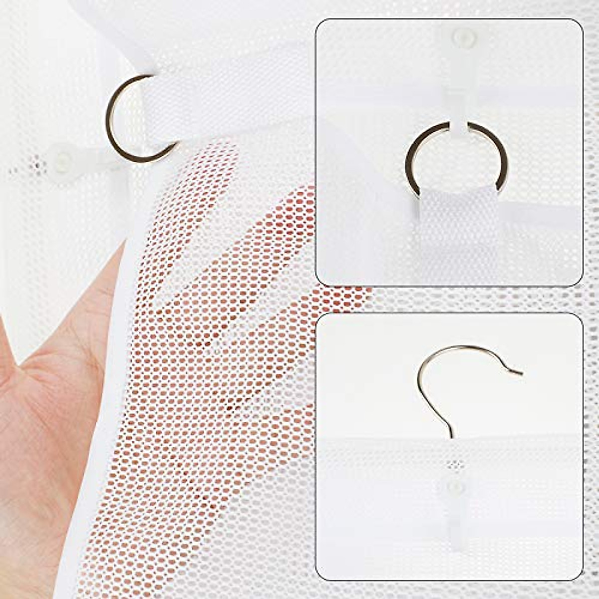 Hanging Mesh Laundry Bag, Large Collapsible Laundry Hamper Bag Quick Dry Bathroom Storage Organizer Caddy with Durable Hanger(White)