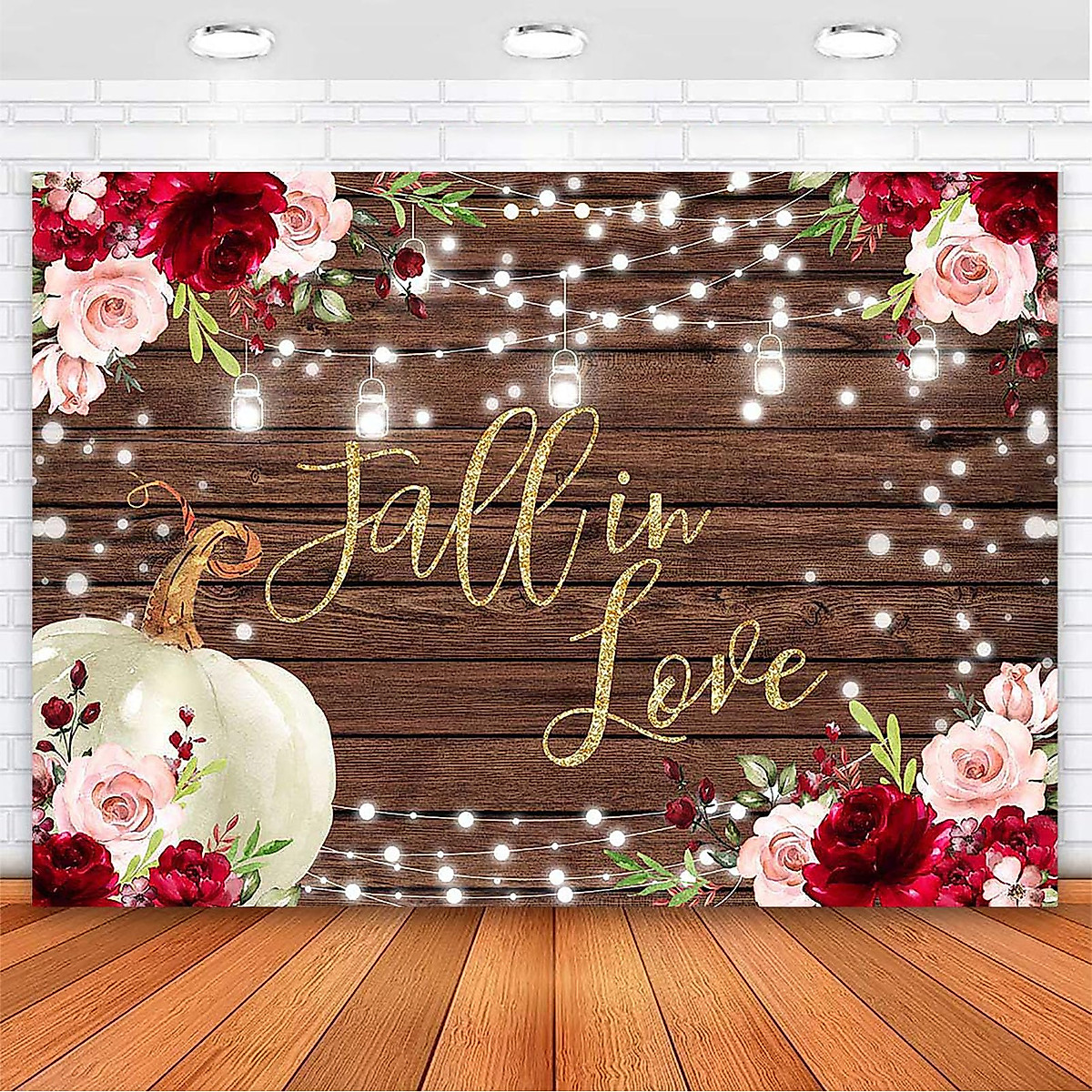 Avezano Bridal Shower Backdrop Rustic Fall Bridal Shower Decorations Fall in Love Backdrop Engagement Wedding Party Decor Wedding Backdrops for Reception 7x5ft