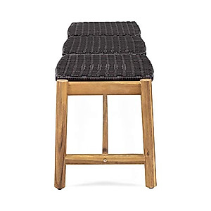 Christopher Knight Home Bonnie Outdoor 3 Seater Wicker Bench, Teak and Brown