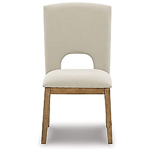 Signature Design by Ashley Dakmore Dining Upholstered Side Chair, 2 Count, Light Brown & Beige