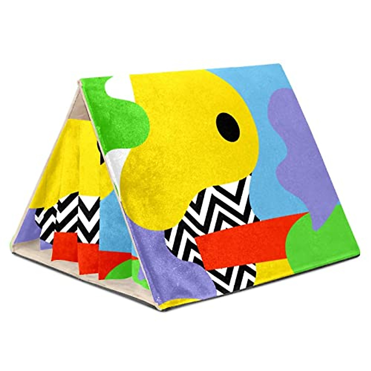 Y-DSIWX Guinea Pig Hideout Cozy Hamster House Cave for Bunny Chinchilla Hedgehog Small Animal Abstract Pattern Colorful