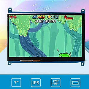 PUSOKEI Touch Screen Monitor for Raspberry Pi, 7 Inch LCD HDMI Capacitive Touch Screen with Ultra Clear Resolution HD 1024x600 Portable USB HDMI Monitor Capacitance Display for Win7/8/10 System