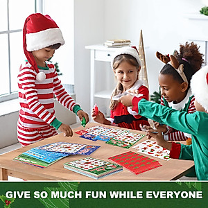 Liliful 148 Pieces 2 Sets Christmas Bingo Games for Large Groups Kids Adults, 96 Players Cards Pack Party Games for Family School Classroom Activities Party Favors Kids Xmas Gifts Bulk