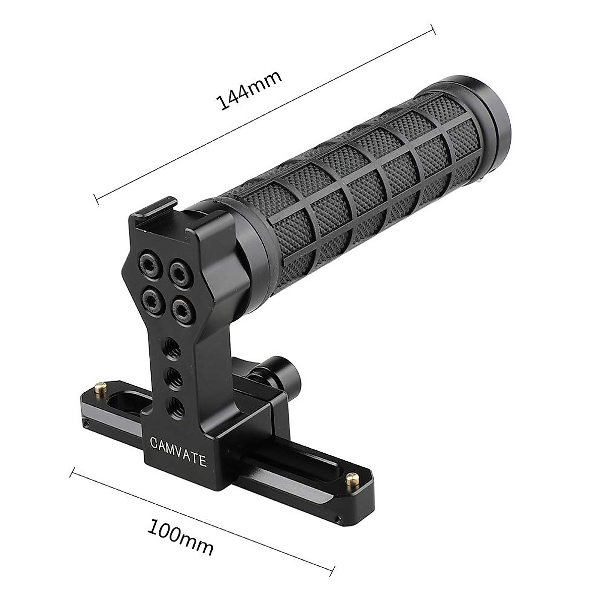 CAMVATE Quick Release Rubber Grip Top Handle with Nato Rail for Blackmagic Pocket Cinema Camera (Black) - 1499