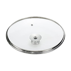 Tsnamay 10 Inch Clear Glass Pot Lid for Frying Pan Replacement Cover Can Withstand 356°F (180℃) with Stainless Steel knobs
