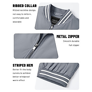 TACVASEN Men's Spring Jackets Lightweight Men Jackets Casual Light Windbreaker Jackets For Men Casual Summer Casual Jackets Track Jacket