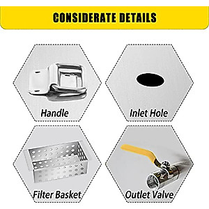 CUTPOIY Commercial Restaurant Grease Trap, Filter Water and Oil Kitchen Catering Grease Trap, Stainless Steel Sewage Small