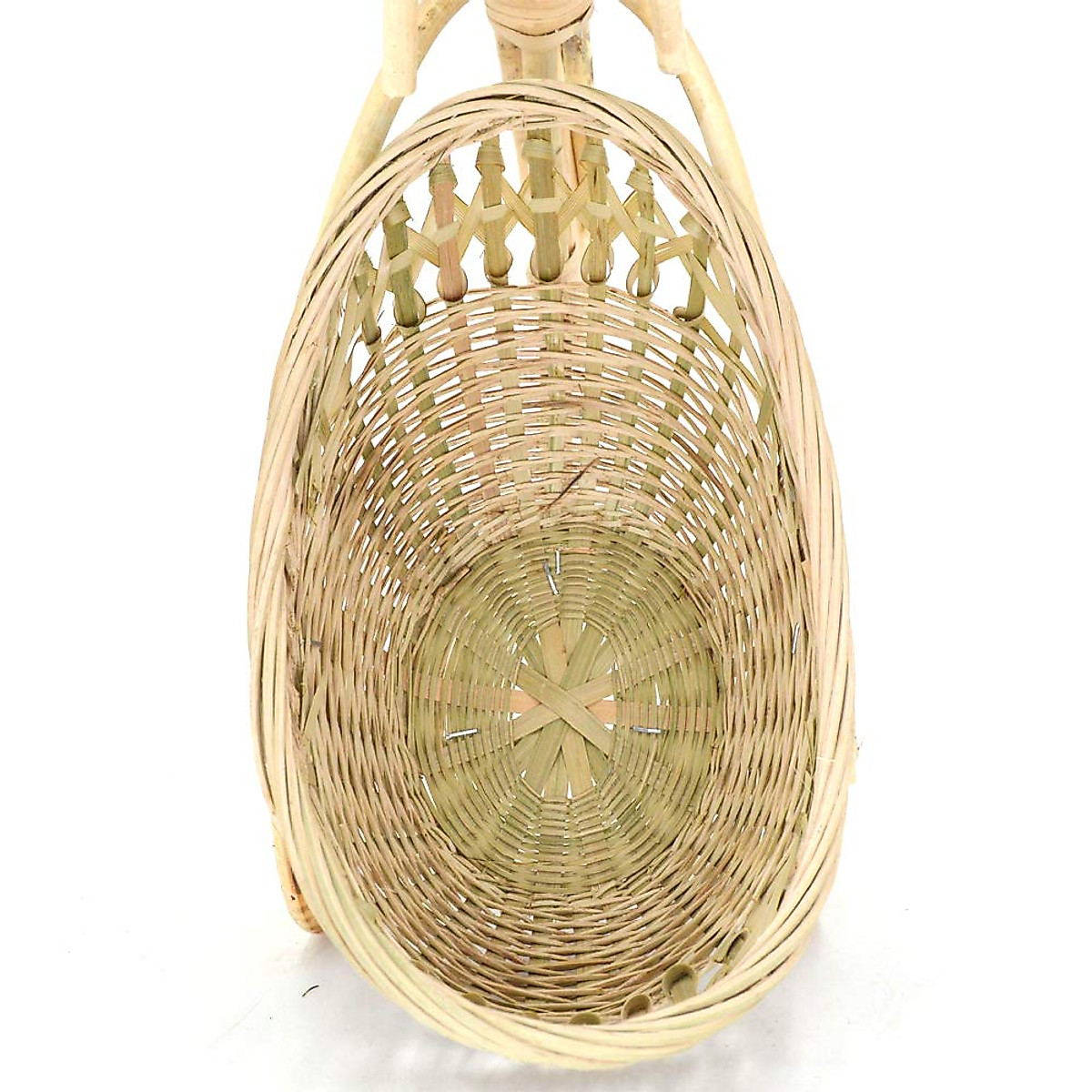 Creative Mini Tricycle Bamboo Basket Car, Rattan Trolley Hot Pot with Dish Basket Storage Basket Decoration Display Props
