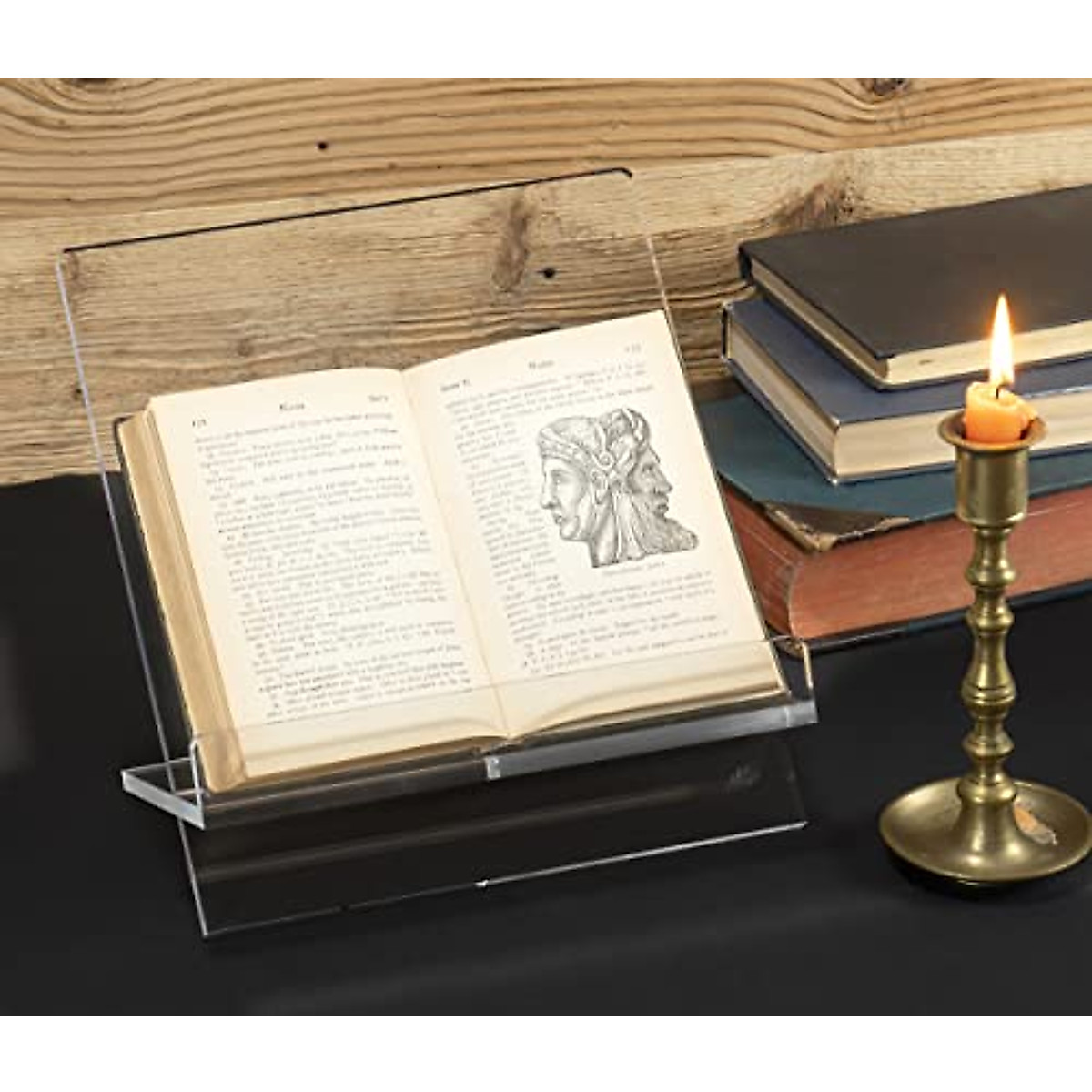 Red Co. Clear Acrylic 2 Piece Cookbook Stand & Recipe Holder for Kitchen Counter, 9.5” x 5” x 11”