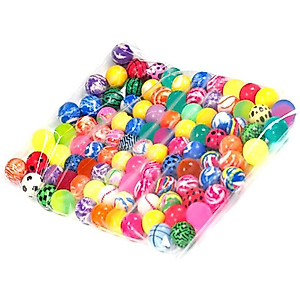 KISEER 50 Pieces Assorted Colorful Bouncy Balls Bulk Mixed Pattern High Bouncing Balls for Kids Party Favors, Prizes, Birthdays Gift (28 mm)
