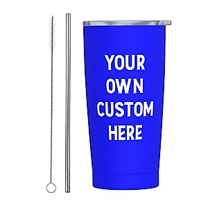 Personalized Coffee Tumbler with Text Custom Tumbler Cups with Straw Custom Stainless Steel Coffee Mug Travel Personalized Tumbler Cups for Women