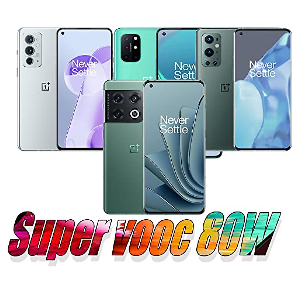 Super vooc 80W [11V/7.3A] for OnePlus11 11pro 10pro, Warp Charger 65w for 9Pro 9R 9 8T with 6.6ft USB A-to-C Warp Charging Cable