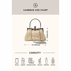BABEYOND Evening Clutch Purses for Women - 1920s Accessories for Women Gatsby Evening Bag Vintage Beaded Sequin Pearl Clutch