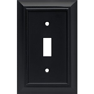 Franklin Brass 64219 Architectural Single Toggle Switch Wall Plate, Matte Black