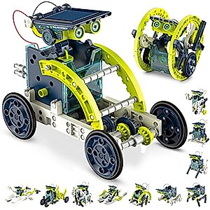 Hot Bee 12-in-1 STEM Solar Robot Kit - STEM Projects for Kids Ages 8-12, Learning Educational Science Kits, 190 Pieces DIY Robot Kit Building Toys, Gifts for 8 9 10 11 12 13 Year Old Boys Girls