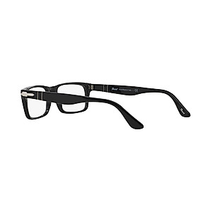 Persol PO3050V Rectangular Prescription Eyewear Frames, Black/Demo Lens, 55 mm