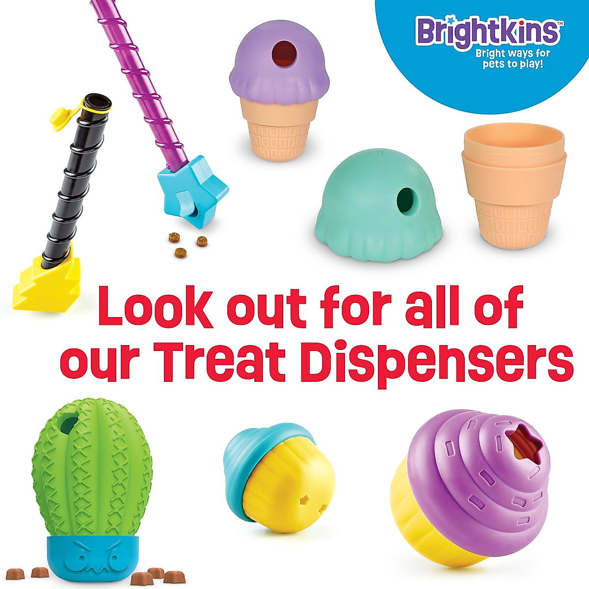 Brightkins Large Cupcake Treat Dispenser for Dogs - Interactive Dog Toys, Dog Birthday Toy for All Breeds