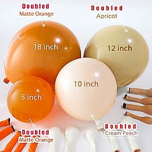 Burnt Orange Double-Stuffed Balloons 134Pcs Boho Balloon Garland Arch Kit, Terracotta Fall Balloons for Birthday Baby Shower Party Decoration