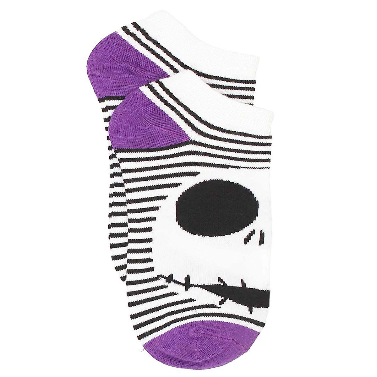 Disney The Nightmare Before Christmas Womens Socks, 6 pack, Jack Sally Purple, Large (9-11)