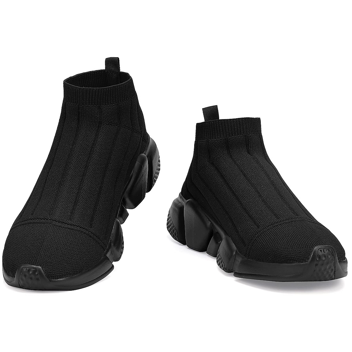 Santiro Slip On Shoes Women Sneakers Lightweight Running Shoes Breathable Gym Athletic Shoes Fashion Walking Tennis Shoes All Black 9.5 US