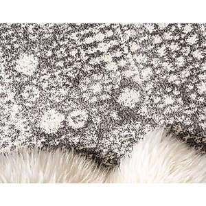 Unique Loom Rosso Collection Traditional, Medallion, Distressed, Bohemian, Vintage, Southwestern Area Rug, 4 ft x 4 ft, Gray/Ivory